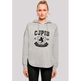 Kapuzenpullover F4NT4STIC "Cupid University Valentinstag", Damen, Gr. XS, grau, Obermaterial: 100% Baumwolle, oversize, Pullover Kapuzenpullover, Premium Qualit&auml;t