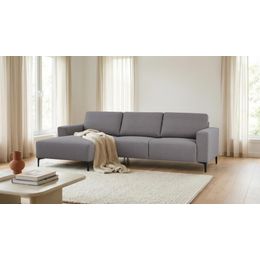 Ecksofa Home Affaire "Tournon, L-Form, Breite 262 cm, Webstoff, Chenille", grau, B:262cm H:85cm T:152cm, 100% Polyester, Sofas, Ecksofa, Designsofa im nordischen Stil, Wellenunterfederung, Metallf&uuml;&szlig;e