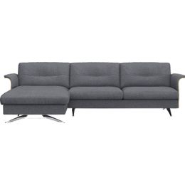 Ecksofa FLEXLUX "Glow bequem und komfortabel durch hochwertigen Sitzaufbau, L-Form", blau (navy blau), B:273cm H:81cm T:158cm, 62% Polyester/17%Baumwolle/14%Viscose/7%Leinen, Sofas, Ecksofa, Modernes skandinavisches Design