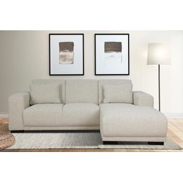 Ecksofa Home Affaire "BORNHOLM L-Form, B: 234 cm - OTTO. Verl&auml;ssliche Qualit&auml;t.", beige (creme), B:234cm H:85cm T:162cm, 100% Polyester, Sofas, Ecksofa, Recamiere links oder rechts bestellbar, Wellenfederung, inkl. 2 Kissen