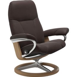 Relaxsessel stressless "Consul", braun (chocolate paloma), B:78cm H:97cm T:70cm, Leder BATICK: BATICK ist ein leicht korrigiertes, durchgef&auml;rbtes und genarbtes M&ouml;belleder, bei dem die meisten Unebenheiten und Spuren in der Regel entfernt wurden.;Leder PALOMA: PALOMA ist ein durchgef&auml;rbtes Semianilin-M&ouml;belleder mit nat&uuml;rlicher Narbung.;ROHLEDER Stoff Q2 FARON: Ein fester zuverl&auml;ssiger Boucl&eacute; mit ei