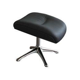 Fu&szlig;hocker FLEXLUX "Elegant Beinst&uuml;tze, Entspannung, Skandinavisch, Ultimativer Komfort", schwarz (deep schwarz), B:44cm H:39cm T:35cm, 100% Echtleder, Hocker, Fu&szlig;hocker, Organische Formen, Robuster Alu fu&szlig;, Weicher Stoff oder Echtleder