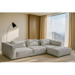 Ecksofa Home Affaire "Tvinnet", beige (cream), B:317cm H:73cm T:166cm, 94% PES 6% NY, Sofas, Ecksofa, Breite 317 cm, extra tiefe Sitzfl&auml;che, kubisches Sitzvergn&uuml;gen