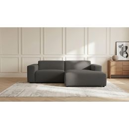Ecksofa OTTO HOME "Koa, 228 cm, L-Form, Modulsofa in Cord, Chenille, Struktur, Webstoff", grau (gray), B:228cm H:88cm T:159cm, 100% Polyester, Sofas, Ecksofa, Designsofa, weicher Lounge-Sitzkomfort, Welleunterfederung, bodentief