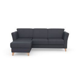 Sit & More Ecksofa SIT & MORE "Visby L-Form", grau (dunkelgrau), B:248cm H:87cm T:162cm, Sofas, Ecksofa, Wahlweise mit Bettfunktion und Bettkasten, frei im Raum stellbar