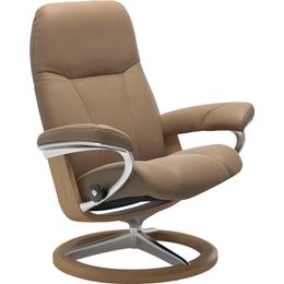 Relaxsessel stressless "Consul", braun (almond paloma), B:78cm H:97cm T:70cm, Leder BATICK: BATICK ist ein leicht korrigiertes, durchgef&auml;rbtes und genarbtes M&ouml;belleder, bei dem die meisten Unebenheiten und Spuren in der Regel entfernt wurden.;Leder PALOMA: PALOMA ist ein durchgef&auml;rbtes Semianilin-M&ouml;belleder mit nat&uuml;rlicher Narbung.;ROHLEDER Stoff Q2 FARON: Ein fester zuverl&auml;ssiger Boucl&eacute; mit einem