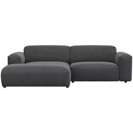 Ecksofa FLEXLUX "Lucera Chaislongue rechts oder links, L-Form, bequem", grau (dervit grau), B:257cm H:73cm T:171cm, 100% Polyester, Sofas, Ecksofa, modern & anschmiegsam, Kaltschaum, Stahl-Wellenunterfederung