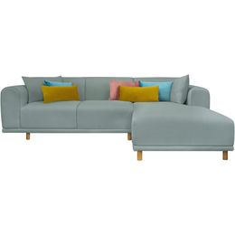 Ecksofa OTTO HOME "Maroon L-Form", blau (petrol), B:285cm H:82cm T:191cm, Struktur (100% Polyester);Struktur grob ( 100% POLYPROPYLEN;Struktur fein ( 100% Polyester), Sofas, Ecksofa, in skandinavischem Design, mit losen Kissen
