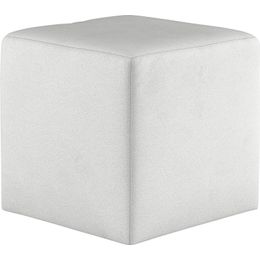 Hocker COTTA "Cuby", wei&szlig;, B:40cm H:40cm T:40cm, 64% POLYURETHAN (PU) / 25% POLYESTER (PES) / 11% BAUMWOLLE (CO), Hocker, Hocker, Sitzw&uuml;rfel, Cube, Sitzhocker