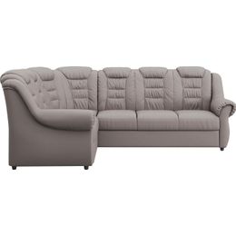 Ecksofa Home Affaire "Boston L-Form", beige (sand), B:266cm H:102cm T:216cm, 64% Polyurethan, 25% Polyester, 11% Baumwolle, Sofas, Ecksofa, mit hoher R&uuml;ckenlehne, wahlweise mit Bettfunktion & Stauraum