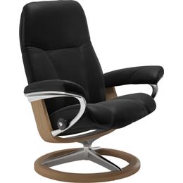 Relaxsessel stressless "Consul", schwarz (schwarz batick), B:78cm H:97cm T:70cm, Leder BATICK: BATICK ist ein leicht korrigiertes, durchgef&auml;rbtes und genarbtes M&ouml;belleder, bei dem die meisten Unebenheiten und Spuren in der Regel entfernt wurden.;Leder PALOMA: PALOMA ist ein durchgef&auml;rbtes Semianilin-M&ouml;belleder mit nat&uuml;rlicher Narbung.;ROHLEDER Stoff Q2 FARON: Ein fester zuverl&auml;ssiger Boucl&eacute; mit ei