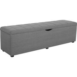 Hockerbank Home Affaire "Checked", grau, B:160cm H:42cm T:40cm, Struktur fein (100% Polyester) f&uuml;r Bett Classico, Piazza, Premium und Vega;Struktur (100% Polyester) f&uuml;r Bett Crato und Lucina;Struktur (60% Baumwolle, 40% Leinen) f&uuml;r Bett Kiss;Kunstleder f&uuml;r Bett Natura;Struktur (100% Polyester) f&uuml;r Bett Nordica, Hocker, mit Stauraum, Breite 120 cm und 160 cm, als Bettbank geeignet