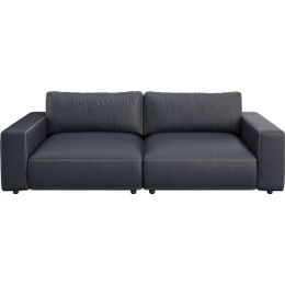 Big-Sofa Musterring "LUCIA", schwarz (schwarz puro), B:252cm H:81cm T:124cm, Flachgewebe FLORIS (100% Polyester);Flachgewebe VALMONT (60% Baumwolle/ 40% Leinen);Microfaser CRONA (100% Polyester), Sofas, Big-Sofa, in vielen Qualit&auml;ten und 4 unterschiedlichen N&auml;hten, 2,5-Sitzer