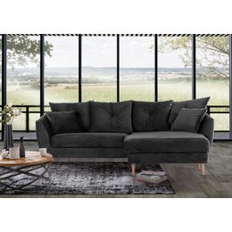 Ecksofa GUTMANN FACTORY, schwarz, B:210cm H:70cm T:156cm, 100% Polyester, Sofas, Ecksofa