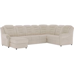 Wohnlandschaft Home Affaire "Boston U-Form", beige, B:333cm H:102cm T:216cm, 100% Polyester, Sofas, Wohnlandschaft, mit hoher R&uuml;ckenlehne, wahlweise mit Bettfunktion & Stauraum