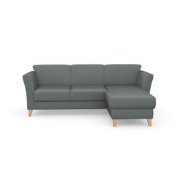 Sit & More Ecksofa SIT & MORE "Visby L-Form", grau, B:248cm H:87cm T:162cm, Sofas, Ecksofa, Wahlweise mit Bettfunktion und Bettkasten, frei im Raum stellbar