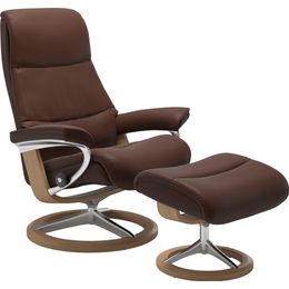 Relaxsessel stressless "View", braun (malt braun batick), B:91cm H:110cm T:85cm, Leder BATICK: BATICK ist ein leicht korrigiertes, durchgef&auml;rbtes und genarbtes M&ouml;belleder, bei dem die meisten Unebenheiten und Spuren in der Regel entfernt wurden.;Leder PALOMA: PALOMA ist ein durchgef&auml;rbtes Semianilin-M&ouml;belleder mit nat&uuml;rlicher Narbung.;ROHLEDER Stoff Q2 FARON: Ein fester zuverl&auml;ssiger Boucl&eacute; mit ei
