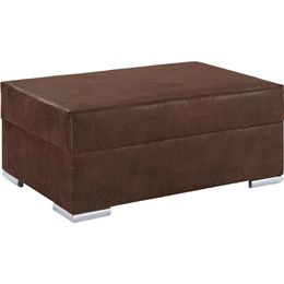 Hocker Collection AB "John", braun (dunkelbraun), B:100cm H:40cm T:70cm, Luxus-Microfaser 2 (100% Polyester);Microfaser PRIMABELLE (100% Polyester);Luxus-Microfaser 1 (100% Polyester), Hocker, Hocker, Frei im Raum stellbar, wahlweise mit Federkern