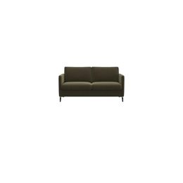 2-Sitzer FLEXLUX "Fiore, super Sitzkomfort durch Kaltschaum im Sitz", gr&uuml;n (moss gr&uuml;n), B:149cm H:85cm T:92cm, 100% Polyester, Sofas, schmale Armlehnen, F&uuml;&szlig;e Alu+schwarz
