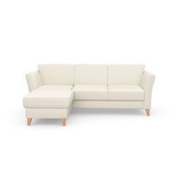 Sit & More Ecksofa SIT & MORE "Visby L-Form", beige (linen), B:248cm H:87cm T:162cm, Sofas, Ecksofa, Wahlweise mit Bettfunktion und Bettkasten, frei im Raum stellbar