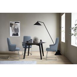Polsterstuhl stressless "Laurel", blau (sparrow blau paloma, schwarz matt), B:58cm H:105cm T:60cm, Leder PALOMA: PALOMA ist ein durchgef&auml;rbtes Semianilin-M&ouml;belleder mit nat&uuml;rlicher Narbung., St&uuml;hle, Polsterstuhl, High Back mit Armlehne, Gr&ouml;&szlig;e L, mit Beinen aus Stahl in Schwarz matt