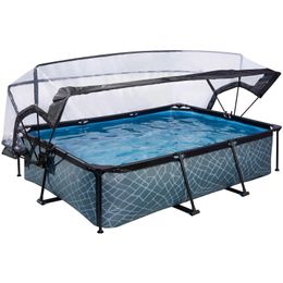 Framepool EXIT, grau, B:200cm H:65cm L:300cm, Schwimmbecken, BxLxH: 200x300x65 cm, mit Kartuschenfilter und Abdeckung