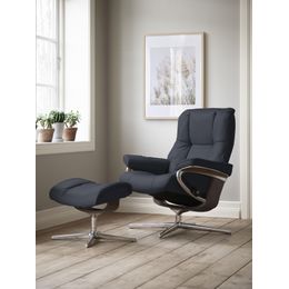 Fu&szlig;hocker stressless "Mayfair", blau (shadow blau paloma), B:55cm H:41cm T:39cm, Leder PALOMA: PALOMA ist ein durchgef&auml;rbtes Semianilin-M&ouml;belleder mit nat&uuml;rlicher Narbung., Hocker, Fu&szlig;hocker, mit Cross Base, Gr&ouml;&szlig;e S, M & L, Holzakzent Wenge