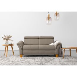 2,5-Sitzer Home Affaire "Lindgren", braun (savannah), B:185cm H:84cm T:93cm, 100% Polyester, Sofas, wahlweise mit TV-Funktion, links oder beidseitig, Kopfteilverstellung