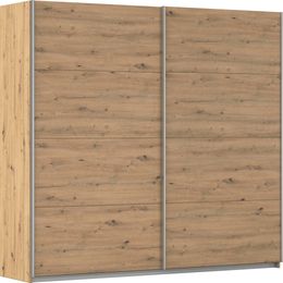Schwebet&uuml;renschrank OTTO HOME "Kleiderschrank Schrank Garderobe Schlafzimmerschrank THANOS", braun (eiche artisan), B:226cm H:229cm T:62cm, Holzwerkstoff, Schr&auml;nke, Schwebet&uuml;renschrank, Optional mit Spiegel, Metall-Griffleisten alufarben MADE IN GERMANY, Topseller