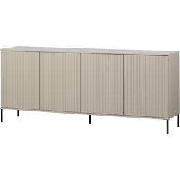 Sideboard Woood "New Gravure", staub, B:200cm H:85cm T:44cm, FSC-zertifiziertes teilmassives Holz, Sideboards, Sideboard, New Gravure Sideboard von Woood, elegantes Design und viel Stauraum