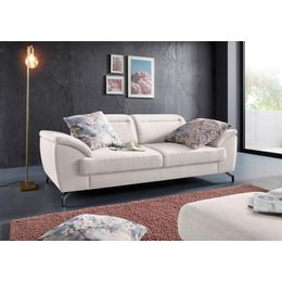 Sit & More 2,5-Sitzer SIT & MORE "Percy", beige (linen), B:207cm H:77cm T:112cm, Sofas, 12 cm Fu&szlig;h&ouml;he, Sitztiefenverstellung, wahlweise Kopfteilverstellung