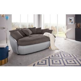 Big-Sofa COTTA "Aruba", charcoal, argent, B:238cm H:79cm T:140cm, Luxus-Microfaser (100% Polyester); Microfaser-Feinstruktur (pflegeleichte Microfaser, mit feiner Struktur, 100% Polyester), Sofas, Big-Sofa, gem&uuml;tliches Megasofa in XXL in organischer Form mit vielen Kissen
