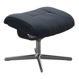 Fu&szlig;hocker stressless "Mayfair", blau (oxford blau paloma), B:55cm H:41cm T:39cm, Leder PALOMA: PALOMA ist ein durchgef&auml;rbtes Semianilin-M&ouml;belleder mit nat&uuml;rlicher Narbung., Hocker, Fu&szlig;hocker, mit Cross Base, Gr&ouml;&szlig;e S, M & L, Holzakzent Schwarz