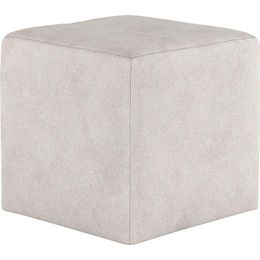 Hocker COTTA "Cuby", wei&szlig; (snow), B:40cm H:40cm T:40cm, 100% Polyester, Hocker, Hocker, Sitzw&uuml;rfel, Cube, Sitzhocker