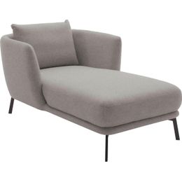 Sch&ouml;ner Wohnen Kollektion Chaiselongue "Pearl - 5 Jahre Hersteller-Garantie, auch in Boucl&eacute;", silber, B:101cm H:71cm T:161cm, 16% Baumwolle, 79% Polyester, 5% Polyacryl, SCH&Ouml;NER WOHNEN-KOLLEKTION, Sofas, Chaiselongue, Ma&szlig;e (B/H/T): 101/71/161 cm, F&uuml;&szlig;e aus Metall