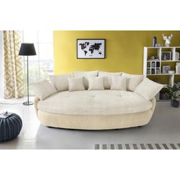 Big-Sofa COTTA "Aruba", beige, ivory, B:238cm T:140cm, Luxus-Microfaser (100% Polyester); Microfaser-Feinstruktur (pflegeleichte Microfaser, mit feiner Struktur, 100% Polyester), Sofas, Big-Sofa, gem&uuml;tliches Megasofa in XXL in organischer Form mit vielen Kissen