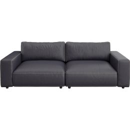 Big-Sofa Musterring "LUCIA", braun (braun bax), B:252cm H:81cm T:124cm, Flachgewebe FLORIS (100% Polyester);Flachgewebe VALMONT (60% Baumwolle/ 40% Leinen);Microfaser CRONA (100% Polyester), Sofas, Big-Sofa, in vielen Qualit&auml;ten und 4 unterschiedlichen N&auml;hten, 2,5-Sitzer