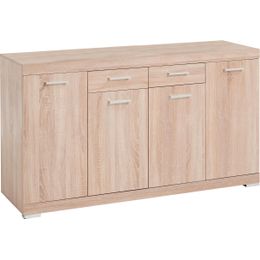 Kommode FMD "Bristol", braun (eiche nb), B:160cm H:89,9cm T:49,9cm, Sideboards, Kommode, Breite 160 cm