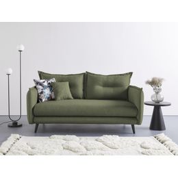 3-Sitzer Home Affaire "Lazio", gr&uuml;n, B:183cm H:94cm T:110cm, Sofas, inklusive 1 Stk. Wende- und 1 Stk. Zierkissen