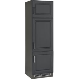 K&uuml;hlumbauschrank KOCHSTATION "KS-Stockholm", grau (grau matt), B:60cm H:200cm T:60cm, MDF, Schr&auml;nke, 60 cm breit, hochwertige MDF-Fronten mit Fr&auml;sung