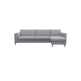Ecksofa FLEXLUX "Fiore, superbequemer Sitzkomfort durch Kaltschaum im Sitz, L-Form", grau (sophisto gre), B:262cm H:85cm T:92cm, 100% Polyester, Sofas, Ecksofa, breite Armlehnen, F&uuml;&szlig;e Alu+schwarz