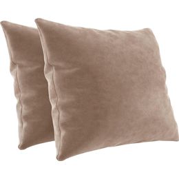 Sofakissen Home Affaire "Viva", beige, B:50cm H:50cm T:8cm, 100% Polyester, Polsterauflagen, Sofakissen, 2er Kissen-Set wahlweise in zwei Gr&ouml;&szlig;en