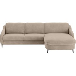 Sit & More Ecksofa SIT & MORE "Soul L-Form", beige, B:280cm H:90cm T:182cm, 100% Polyester, Sofas, Ecksofa, wahlweise mit Bettfunktion und Bettkasten oder Schubkasten