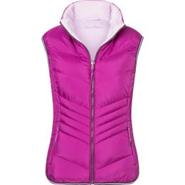 Steppweste DEPROC Active "KENOSHA Women", Damen, Gr. 50 (XL), pink, 100% Polyester, tailliert, Westen Steppweste, zum Wenden