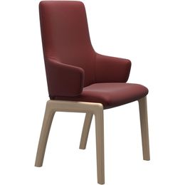 Polsterstuhl stressless "Laurel", rot (cherry paloma, walnuss), B:58cm H:105cm T:60cm, Leder PALOMA: PALOMA ist ein durchgef&auml;rbtes Semianilin-M&ouml;belleder mit nat&uuml;rlicher Narbung., St&uuml;hle, Polsterstuhl, High Back mit Armlehne, Gr&ouml;&szlig;e L, mit abgerundeten Beinen in Walnuss