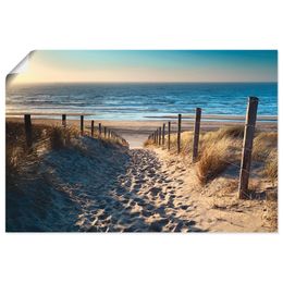 Wandbild Artland "Weg zum Nordseestrand Sonnenuntergang", beige (farbe bild(er): naturfarben), B:60cm H:40cm, Bilder, als Alubild, Leinwandbild, Poster in verschied. Gr&ouml;&szlig;en