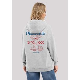 Kapuzenpullover F4NT4STIC "Friday Pizza Club", Damen, Gr. XS, grau (grau melange), Obermaterial: 80% Baumwolle, 20% Polyester, oversize, Pullover Kapuzenpullover, Premium Qualit&auml;t