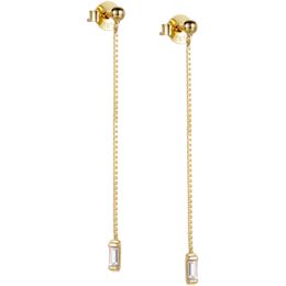 Paar Ohrstecker Firetti "Schmuck Geschenk Silber 925 Ohrschmuck Ohrringe Rainbow", gold (gelbgoldfarben, kristallwei&szlig;, kristallwei&szlig;), Ohrringe, Damen, Silber 925 (Sterlingsilber), mit Zirkonia (synth.)