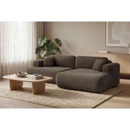 Ecksofa OTTO HOME "VEEVIA L-Form, Schlafsofa, Verl&auml;ssliche Qualit&auml;t, Breite 256cm", braun, B:256cm H:76cm T:161cm, 100% Polyester, Sofas, Ecksofa, mit Bettkasten, belastbar bis 480kg, inklusive R&uuml;cken- und Zierkissen