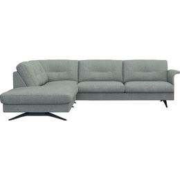 Ecksofa FLEXLUX "Glow, super bequem durch hochwertigem Sitzaufbau mit Federkern, L-Form", blau (sky blau), B:268cm H:81cm T:224cm, 62% Polyester/17%Baumwolle/14%Viscose/7%Leinen, Sofas, Ecksofa, Skandinavisches Design, In hochwertiger Verarbeitung